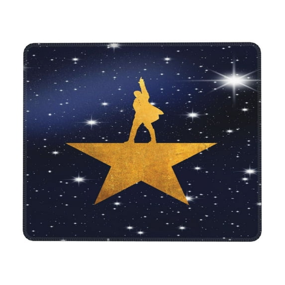 Hamil-,Ton Star Music0l Mouse Pad Square Stitched Edges Non-Slip Rubber ...