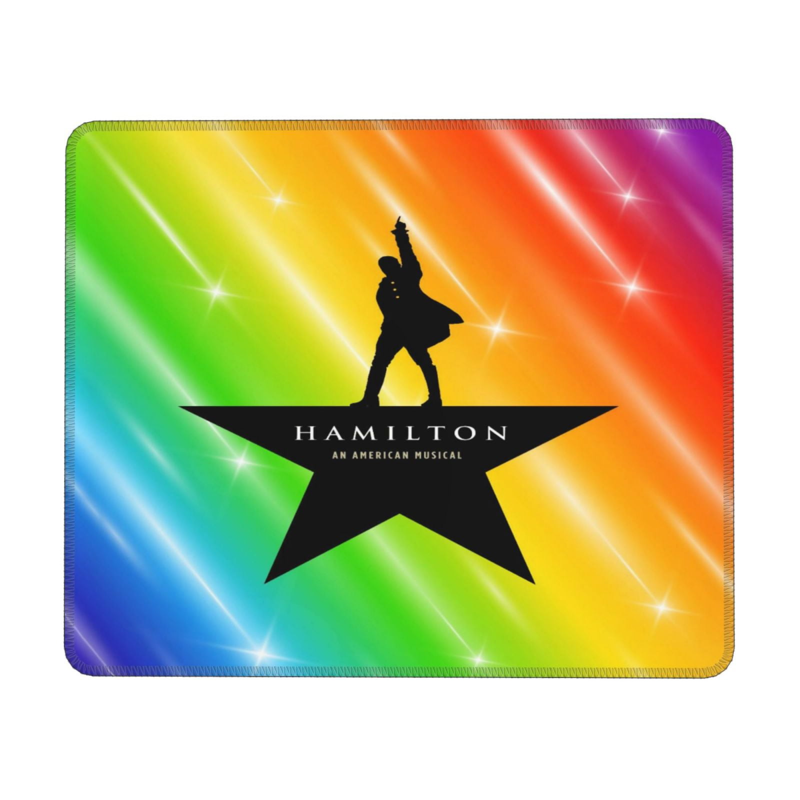 Hamil-,Ton Star Music0l Mouse Pad Square Stitched Edges Non-Slip Rubber ...
