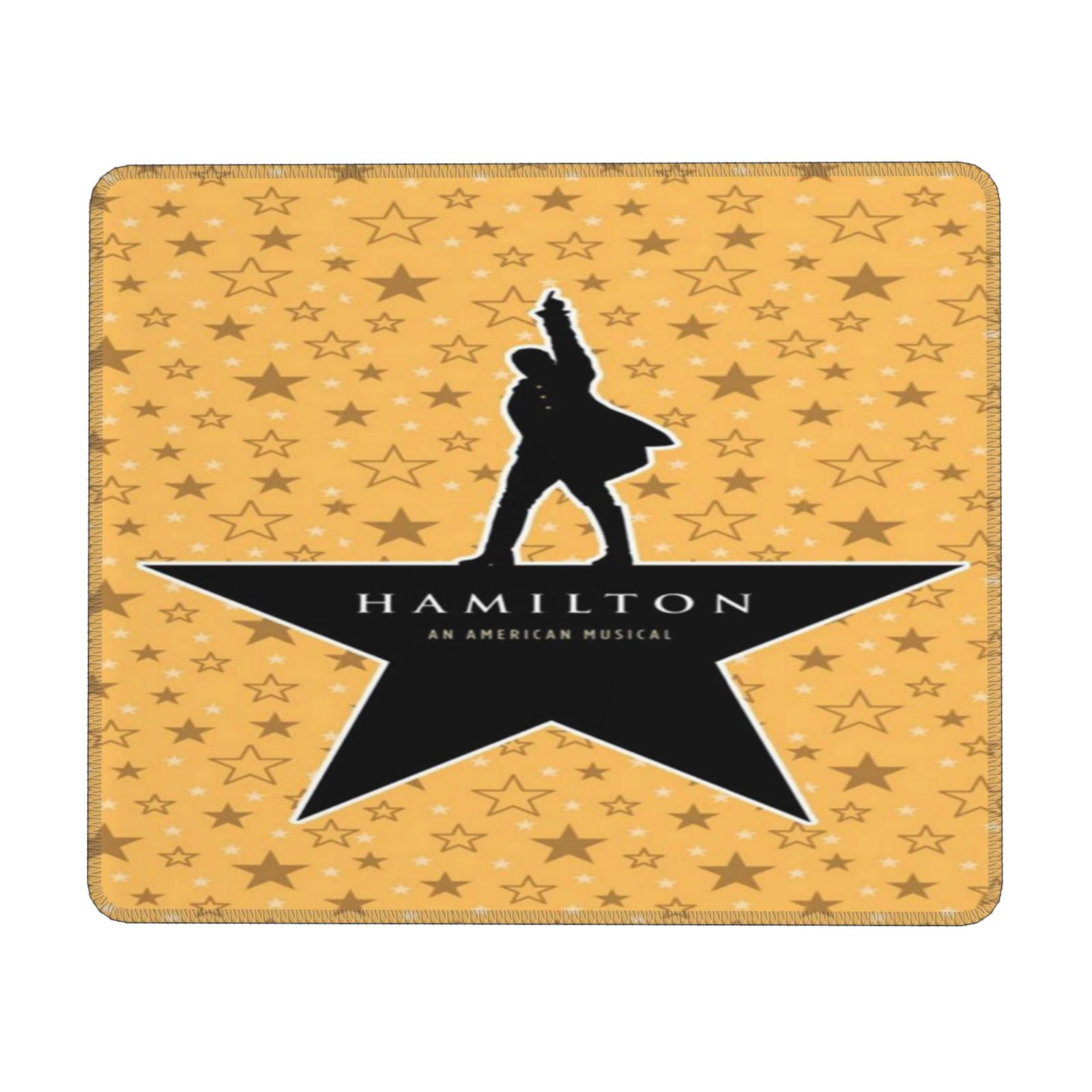 Hamil-,Ton Star Music0l Mouse Pad Square Stitched Edges Non-Slip Rubber ...