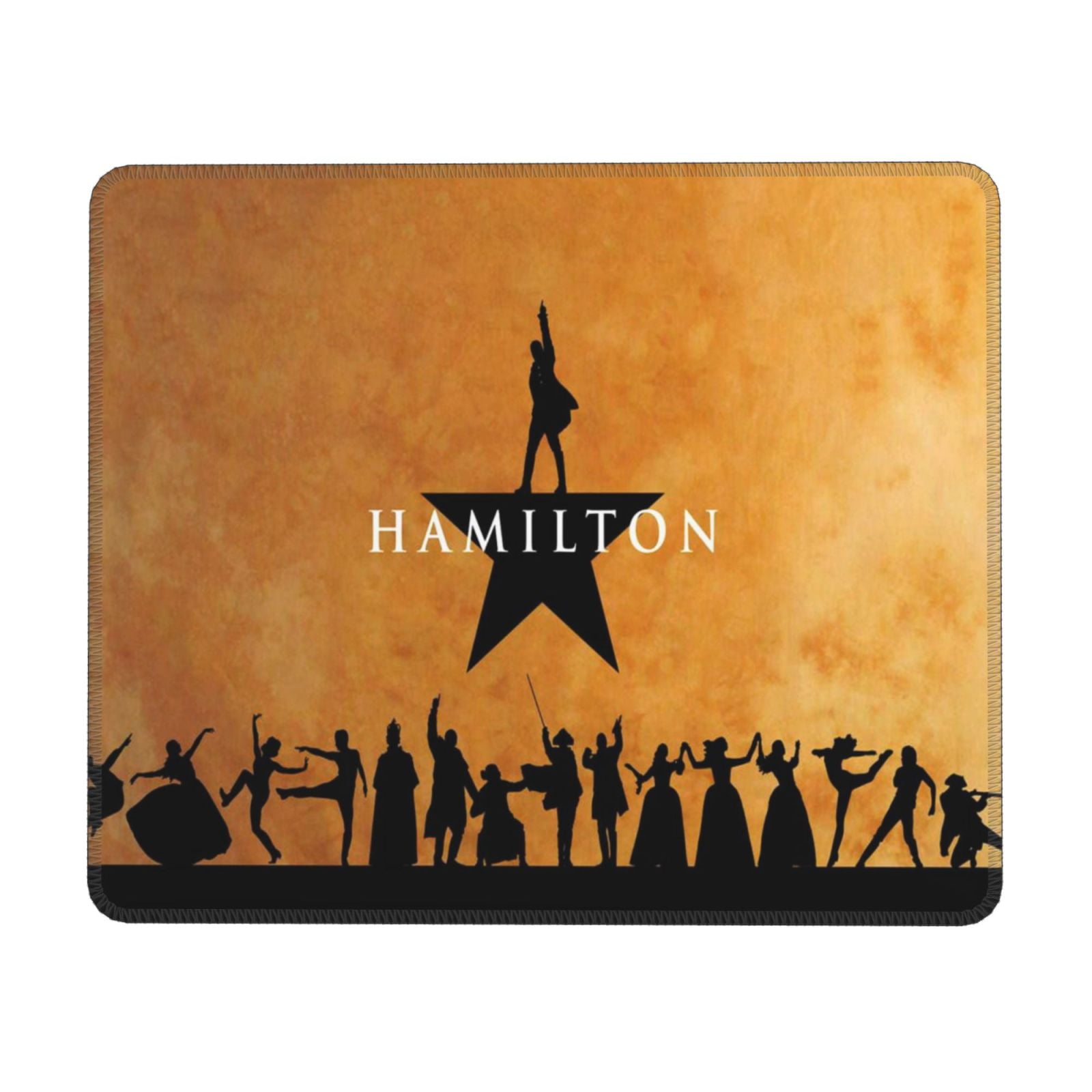 Hamil-,Ton Star Music0l Mouse Pad Square Stitched Edges Non-Slip Rubber ...