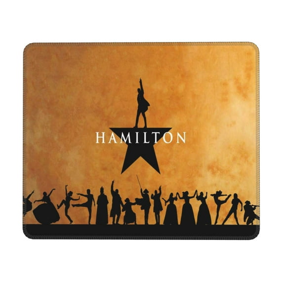 Hamil-,Ton Star Music0l Mouse Pad Square Stitched Edges Non-Slip Rubber ...