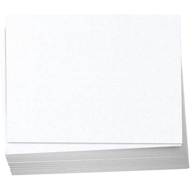 Hamilco 5x7 White Linen Cardstock Paper Blank Index Cards Flat Card ...