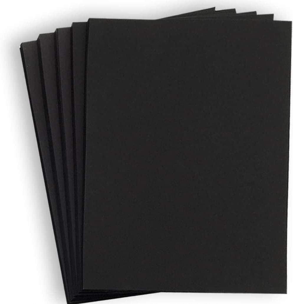 Hamilco Black Colored Cardstock Thick Paper - 8 1/2 x 11" Heavy Weight ...