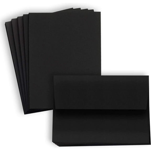 Unlined Black Index Flash Note Cards, Plain 50 Cards Stack | For DIY ...