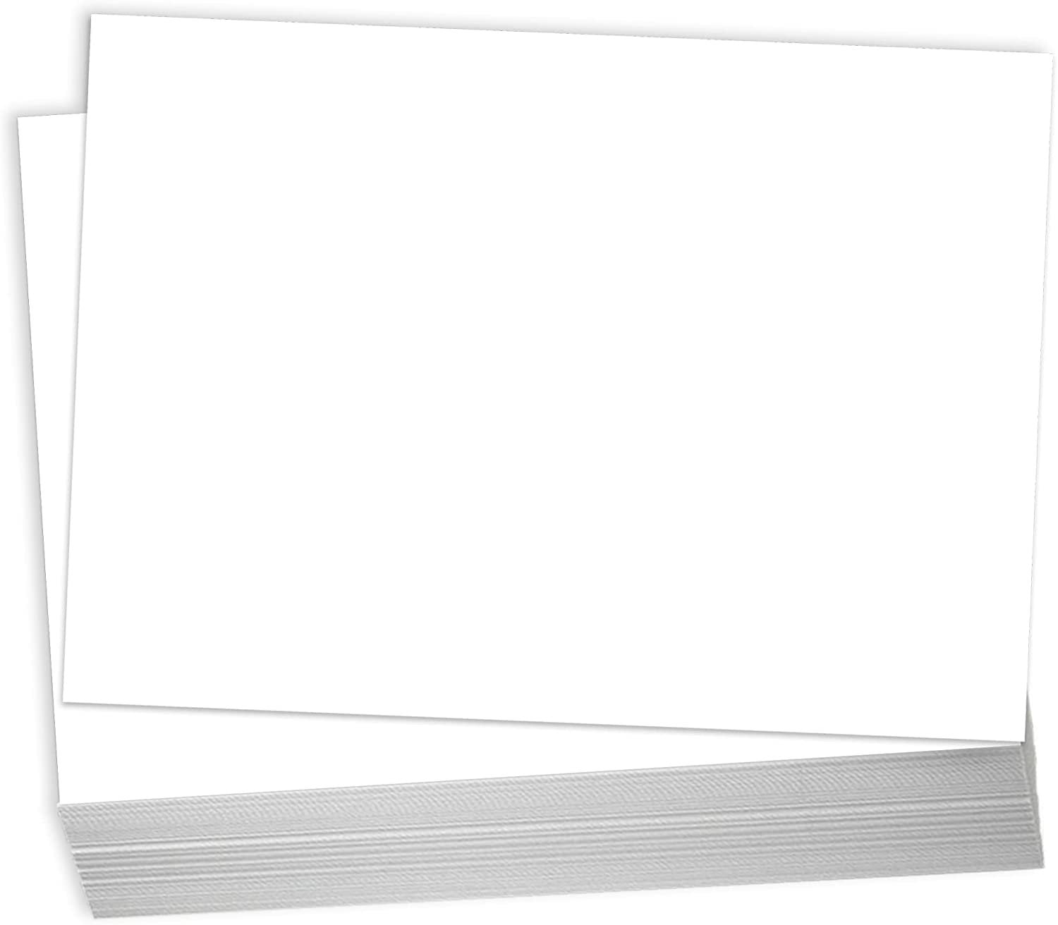 Hamilco Heavyweight Blank Cards - 100 Pack, 5x7 White Cardstock Paper ...