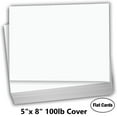 Hamilco Blank Index Cards 5 x 8 Card Stock 100lb Cover White Cardstock ...