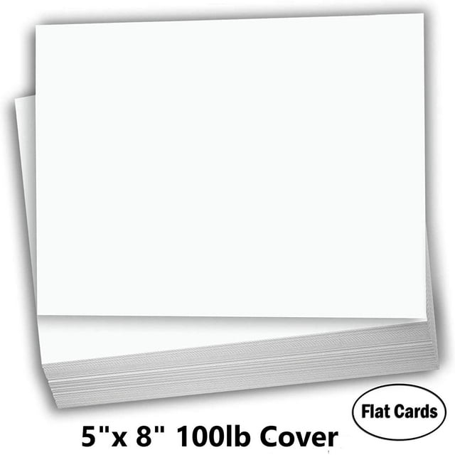 Hamilco Blank Index Cards 5 x 8 Card Stock 100lb Cover White Cardstock ...