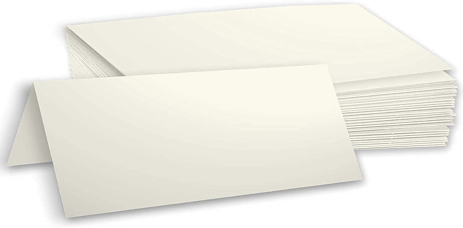 Hamilco Blank Tent Name Place Table Cards 3 1/2" x 11" Folded Card ...
