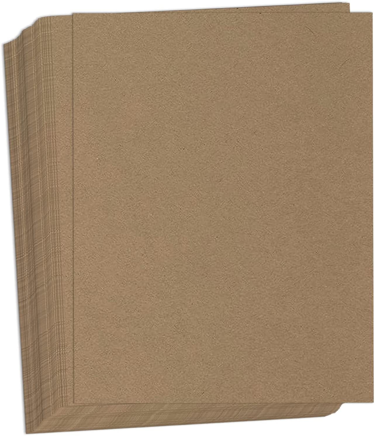 Hamilco Brown Colored Kraft Cardstock Paper - 8 1/2 x 11" Heavy Weight ...