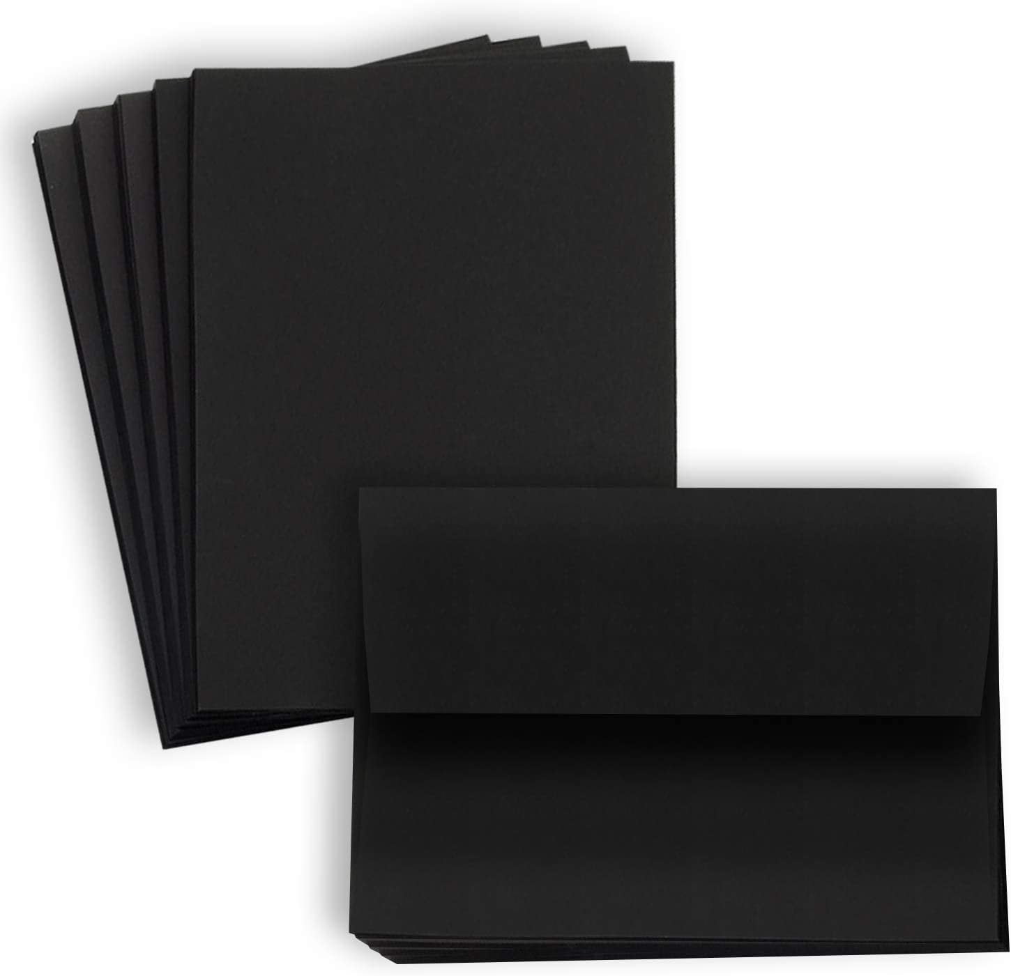 Hamilco Card Stock Blank Cards with Envelopes - Flat 4x6 Black Colored ...