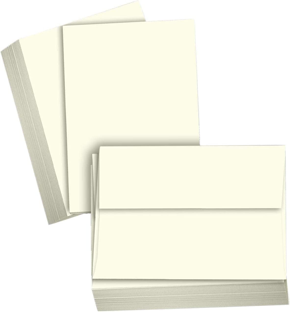 Hamilco Card Stock Blank Note Cards with Envelopes Flat 5" x 7" Cream ...