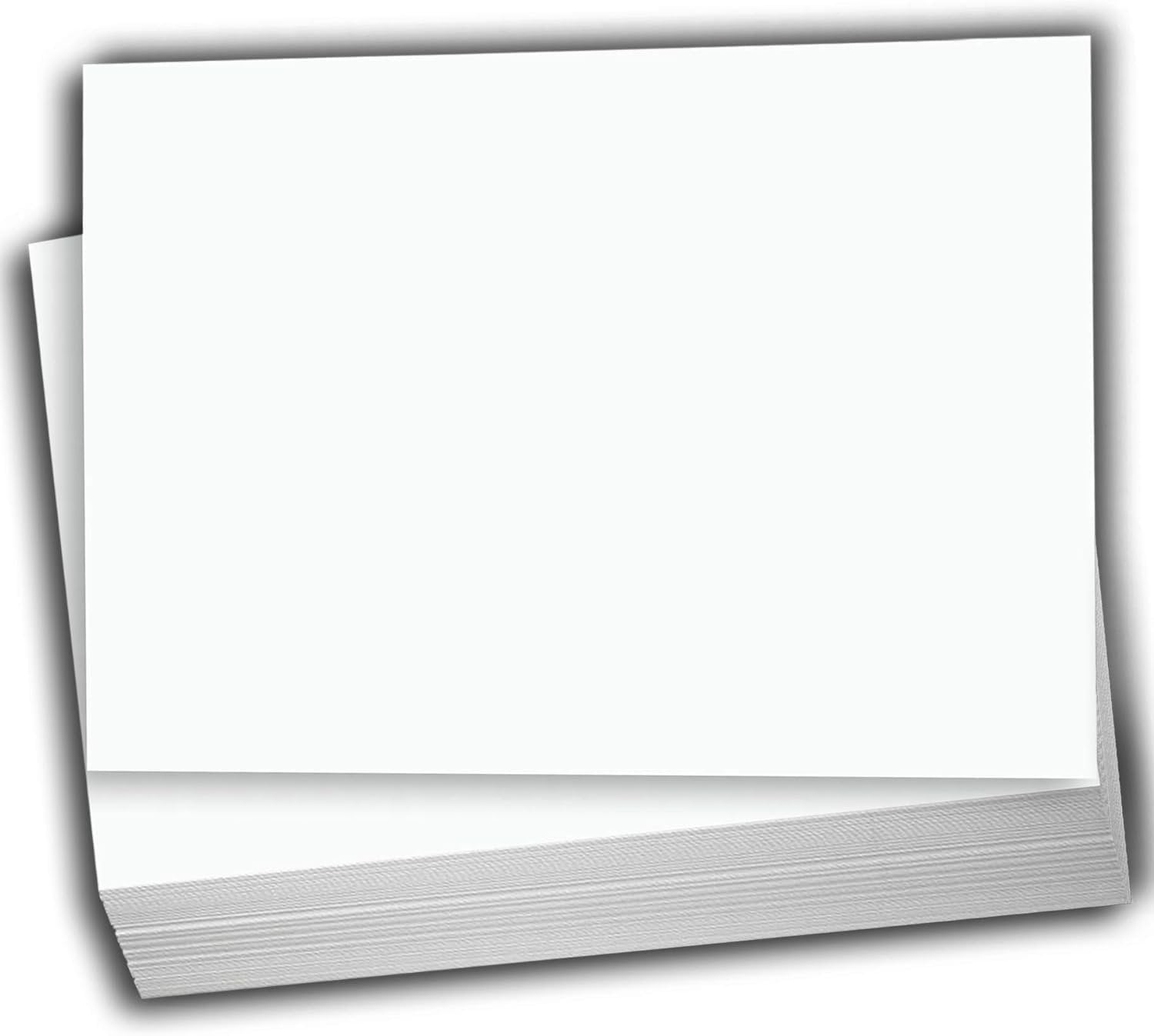 Hamilco White Cardstock Blank Index Flash Note & Post Cards - Flat 5 X ...