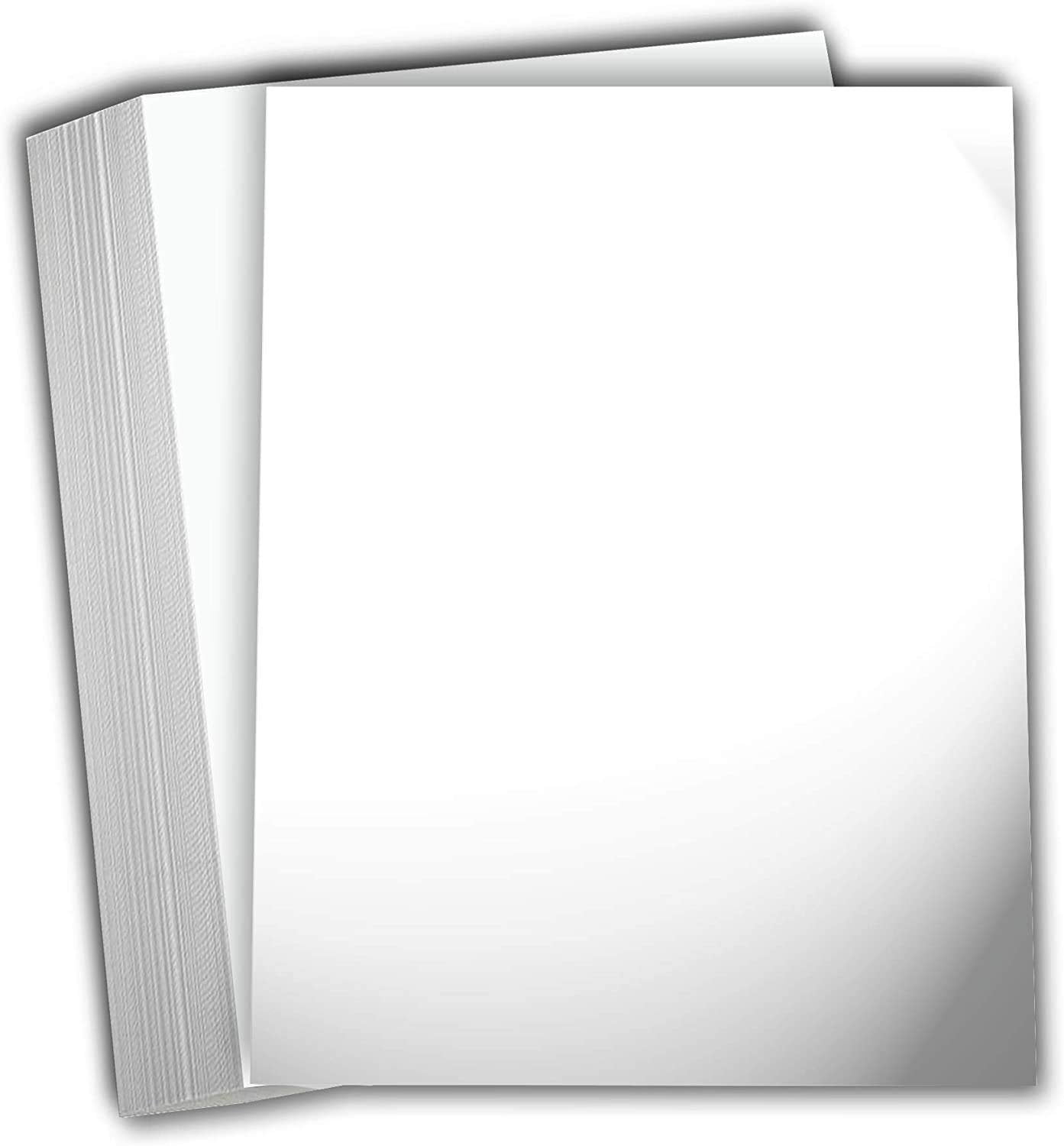 Hamilco, White Glossy Cardstock Paper, 8.5x11, 80 lb Cover, 50 Pack ...