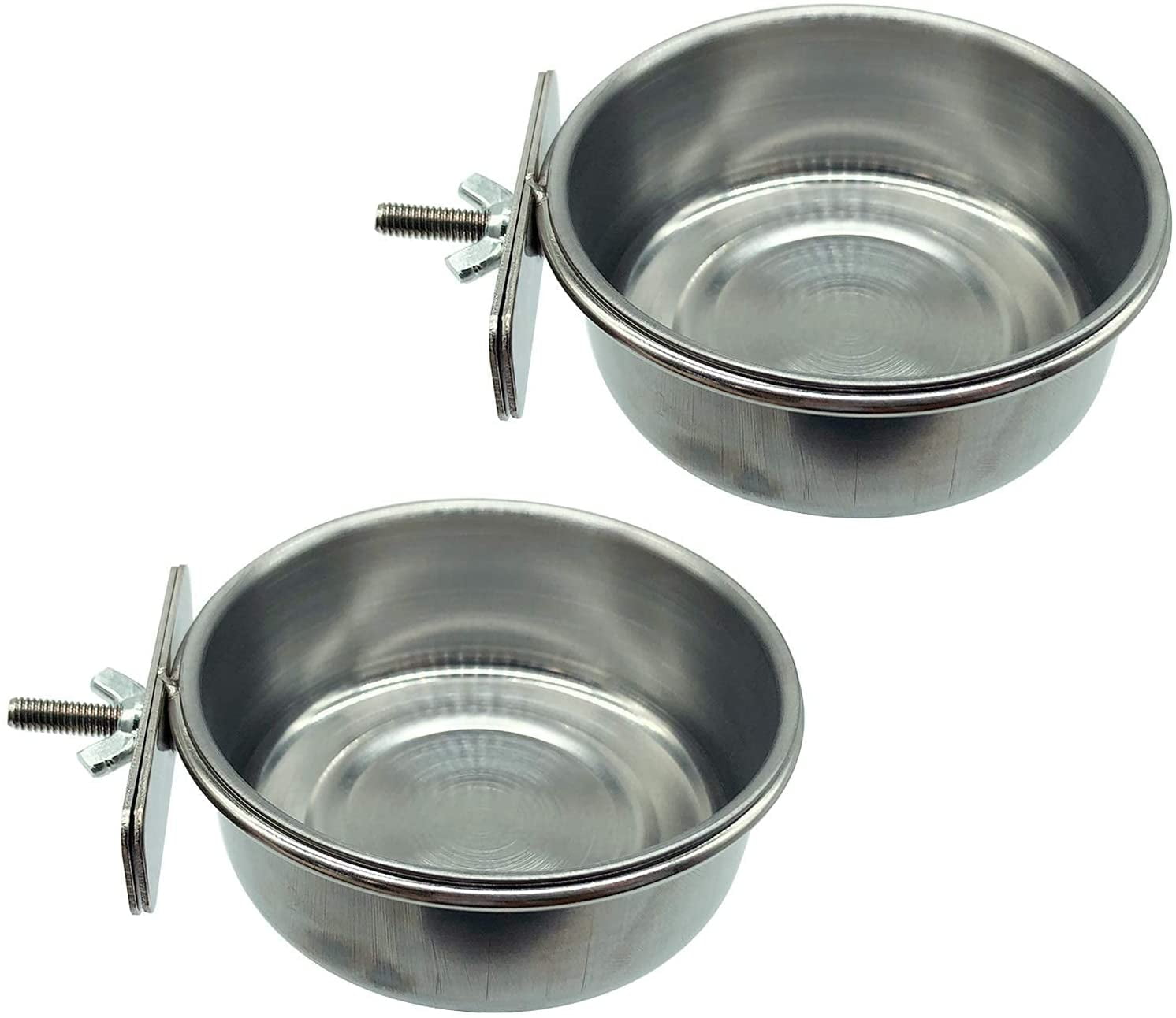 Hamiledyi 2 Pack Bird Feeding Dish Cups, Parrot Food Bowl Clamp Holder ...