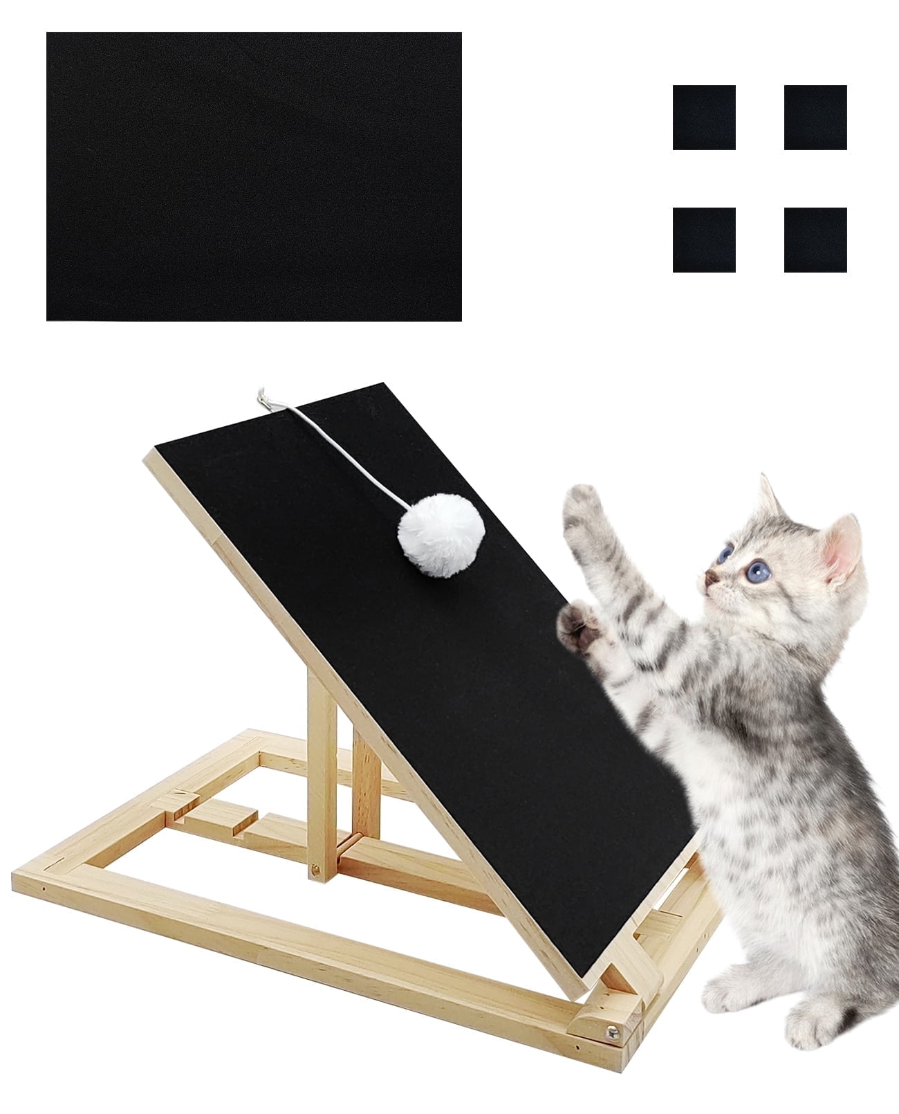 Hamiledyi Cat Nail File Scratch Board with Ramp Tilted Cats Scratching ...