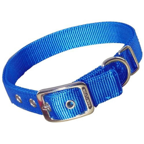 Hamilton 1" Double Thick Nylon Deluxe Dog Collar, 24" long, Blue ...