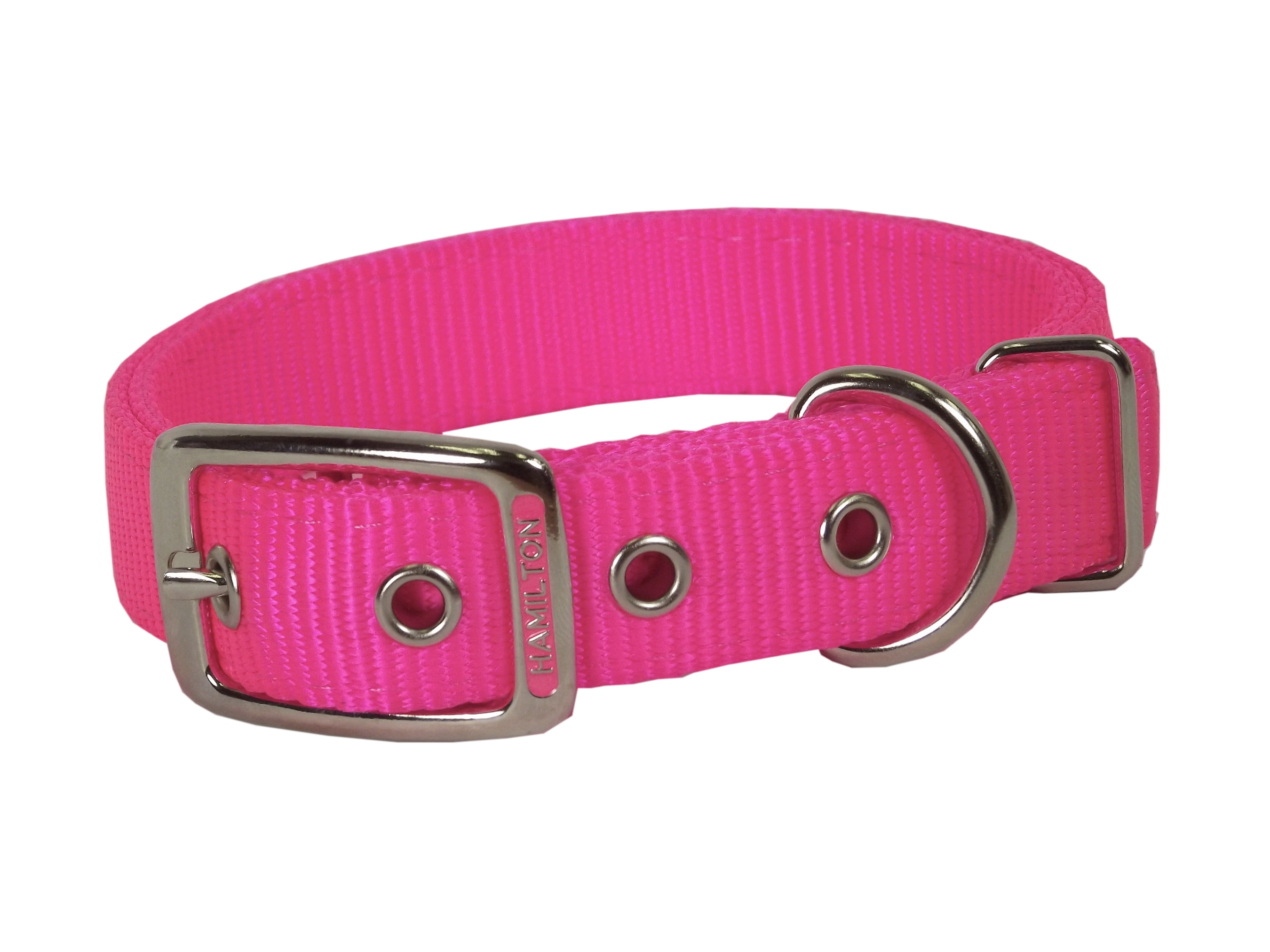 Hamilton 1" Double Thick Nylon Deluxe Dog Collar, 26" long, Hot Pink ...