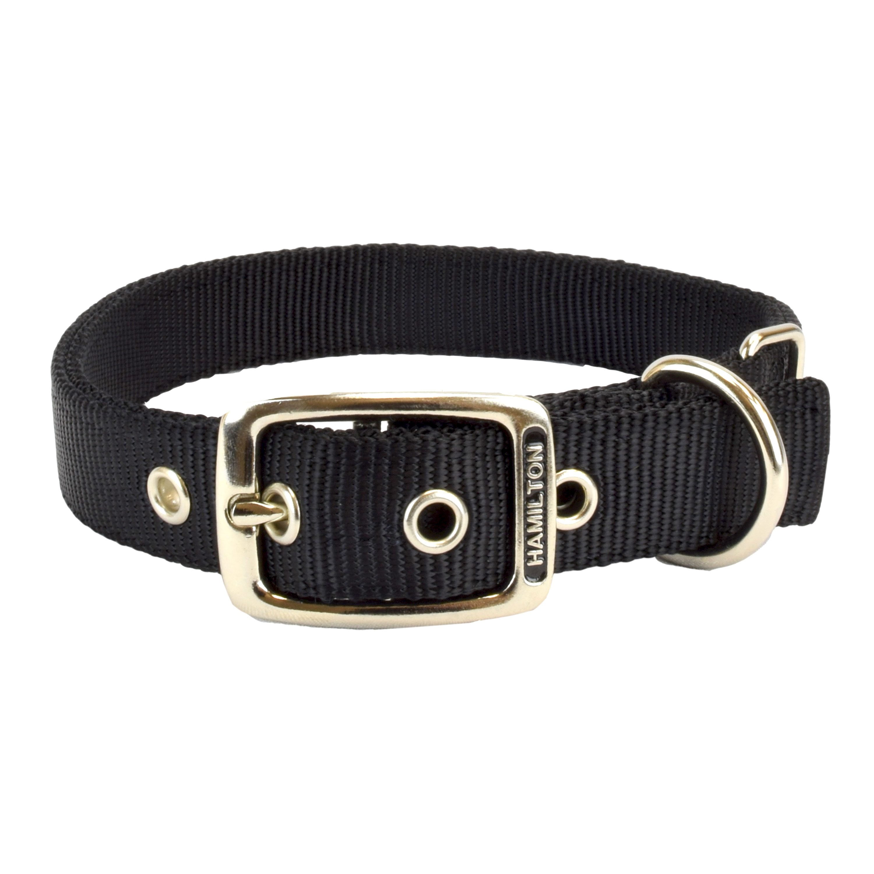 Hamilton 1" Double Thick Nylon Deluxe Dog Collar, 28" long, Black ...