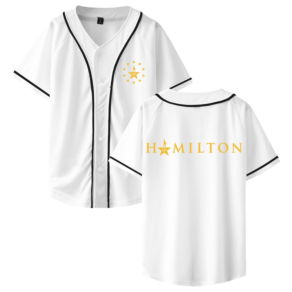 Hamilton 10 Years Merch Baseball Jersey Short Sleeve Button-up Shirts ...