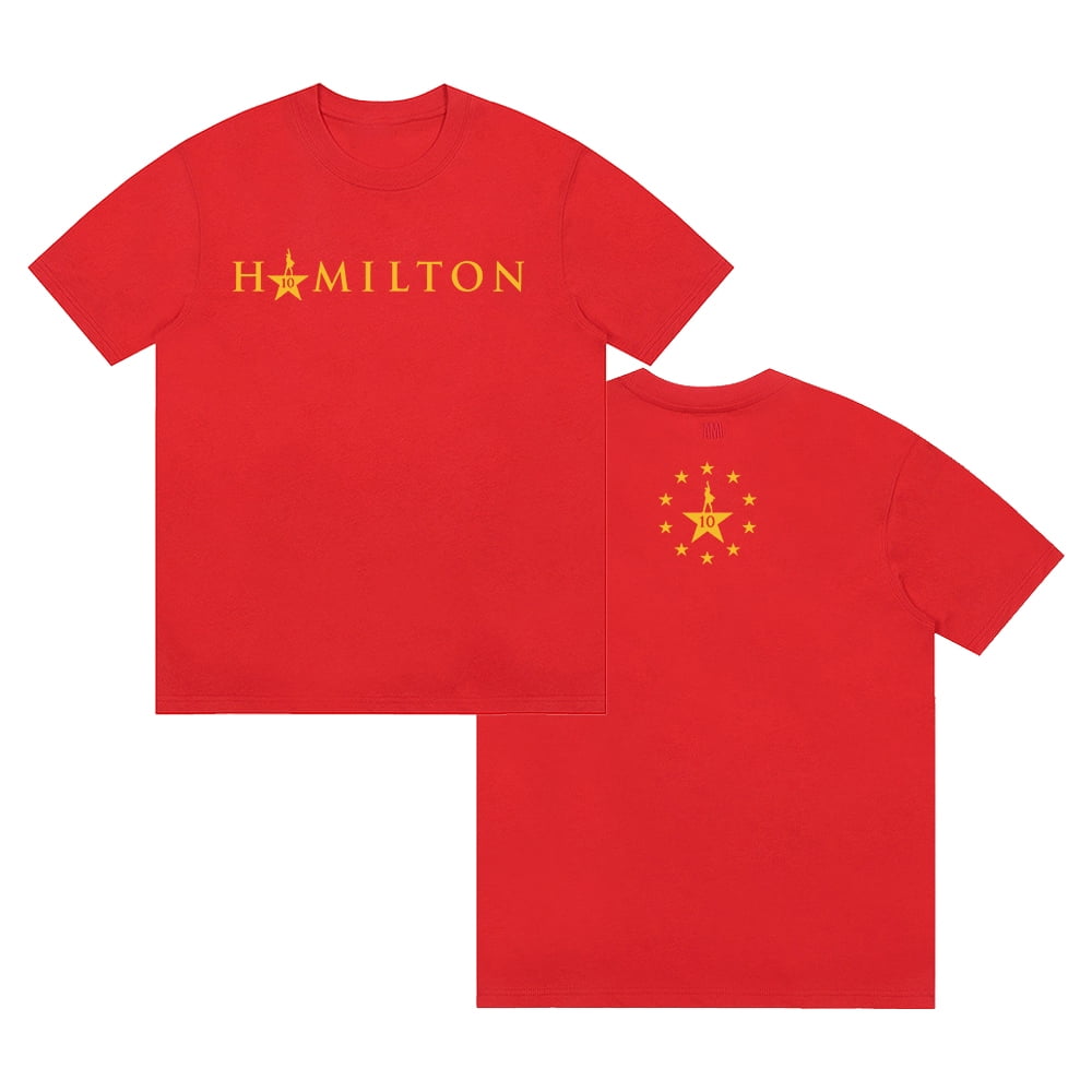 Hamilton 10 Years Merch T-shirt Crewneck Short Sleeve Cotton Tee Women ...