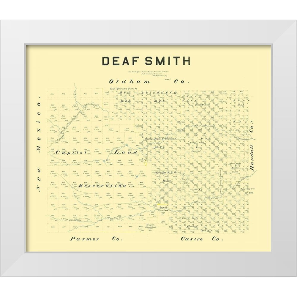 Hamilton 13x12 White Modern Wood Framed Museum Art Print Titled - Deaf Smith County Texas ...