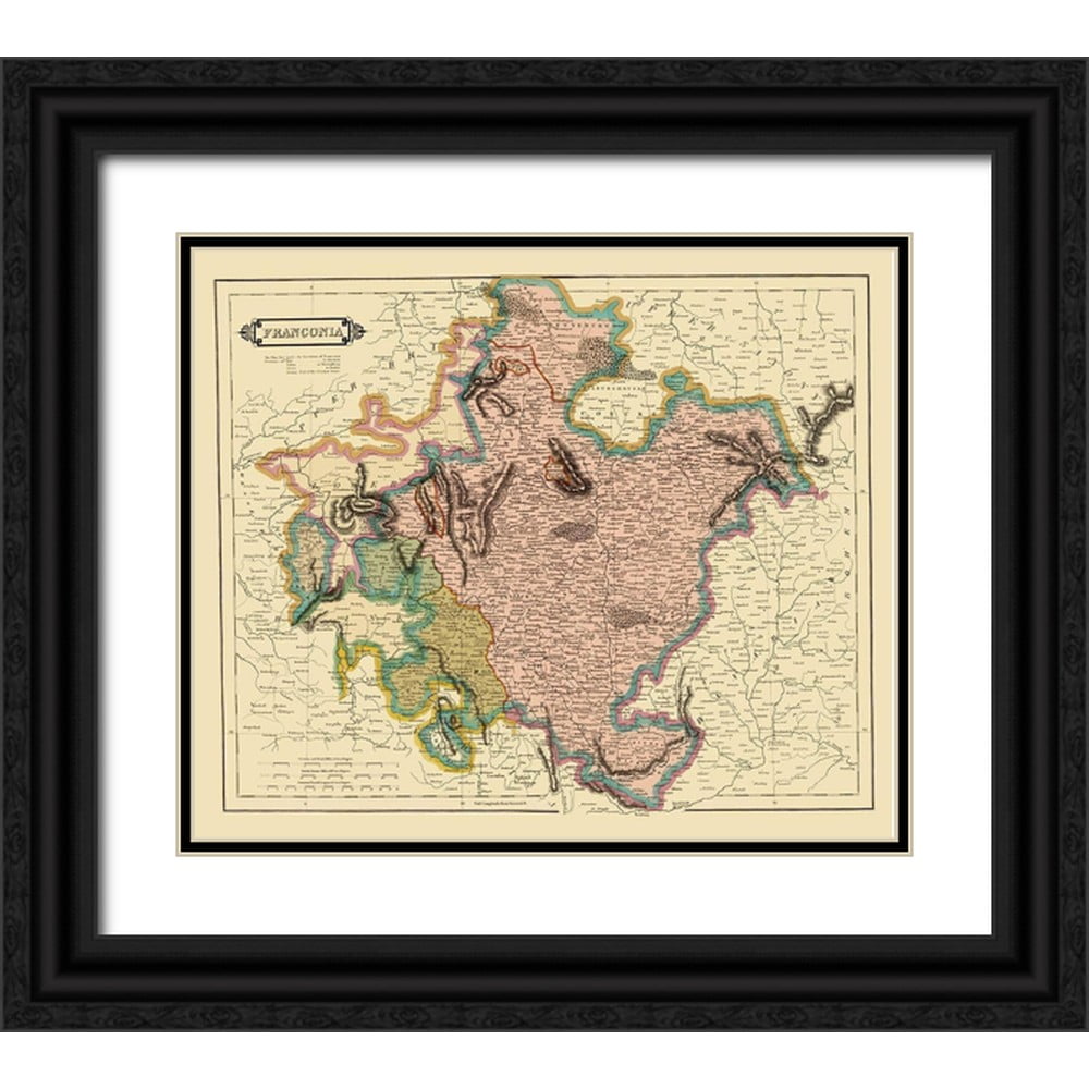 Hamilton 30x26 Black Ornate Wood Framed with Double Matting Museum Art ...