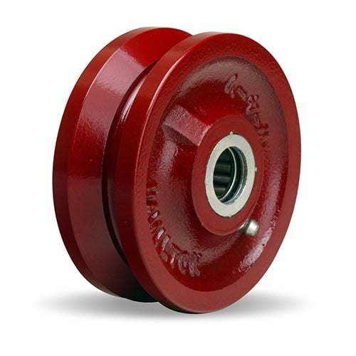 Hamilton 4 Inch V-Grooved Metal Wheel - 600 lbs Load Capacity, 1 1/2 ...