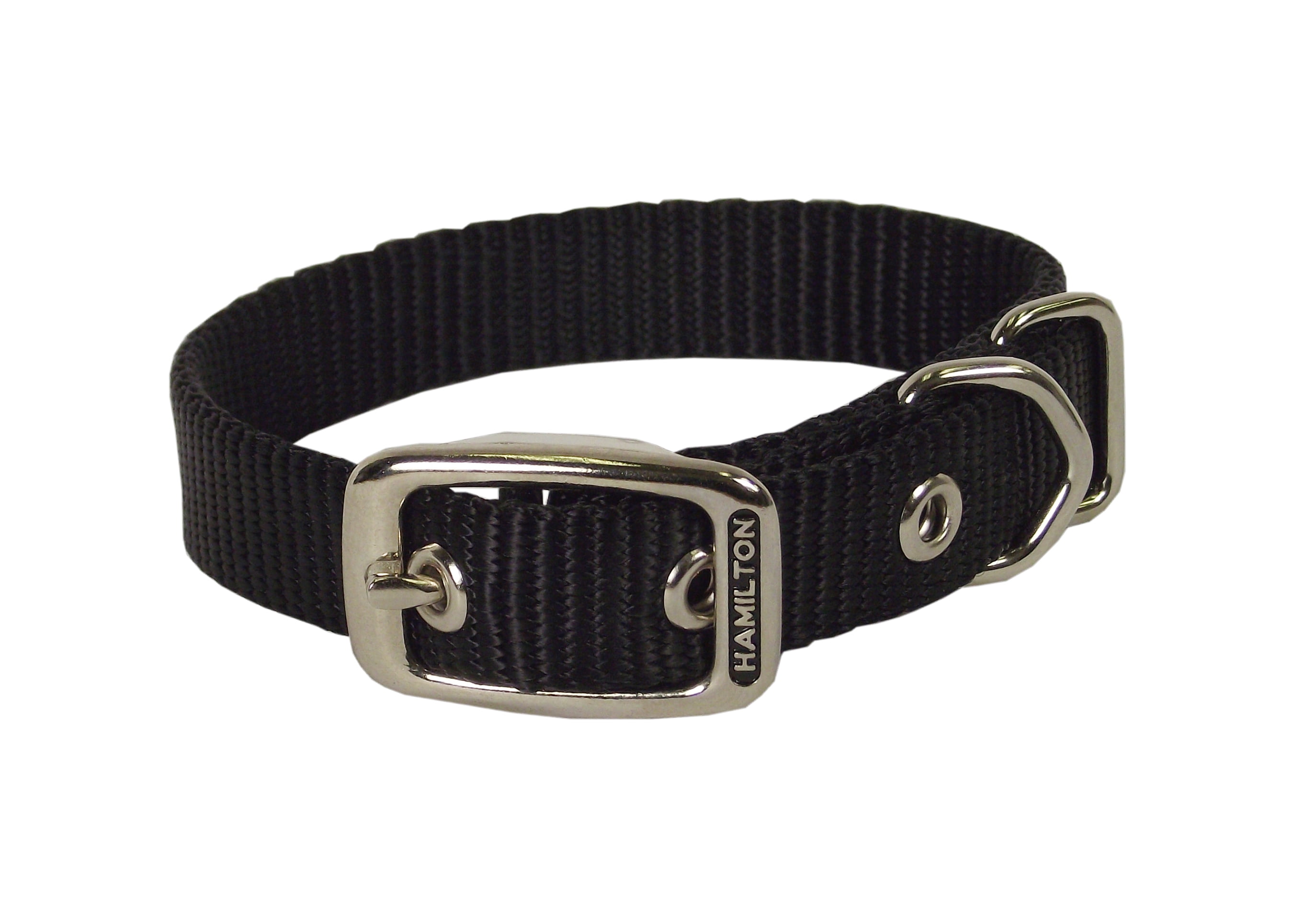 Hamilton 5/8" Single Thick Nylon Deluxe Dog Collar, 12 inch, Black ...