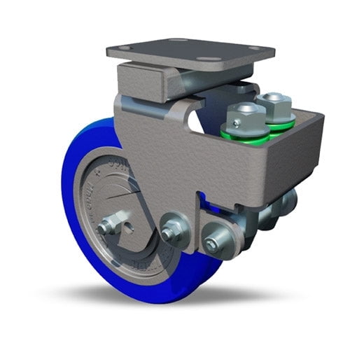Hamilton Aerospace 6"x2" UltraGlide Ergo Twin Wheel Rigid Caster - Blue ...