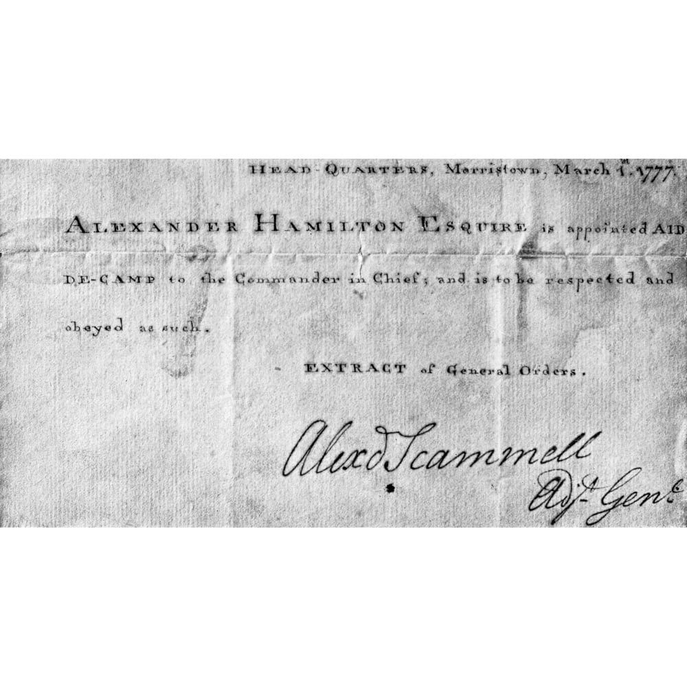 Hamilton Appointment 1777. Nappointment Of Alexander Hamilton As Aide ...
