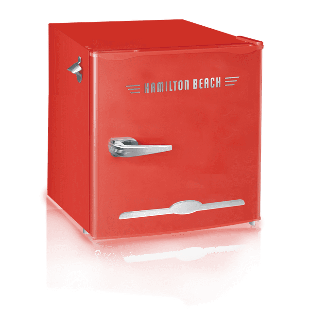 Hamilton Beach 1.6 Cu. Ft. Retro Refrigerator With Built-In Side Bottle ...