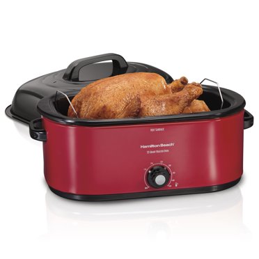 Oster 18 Quart Red Roaster with High Dome & Self-Basting Lid - Walmart.com