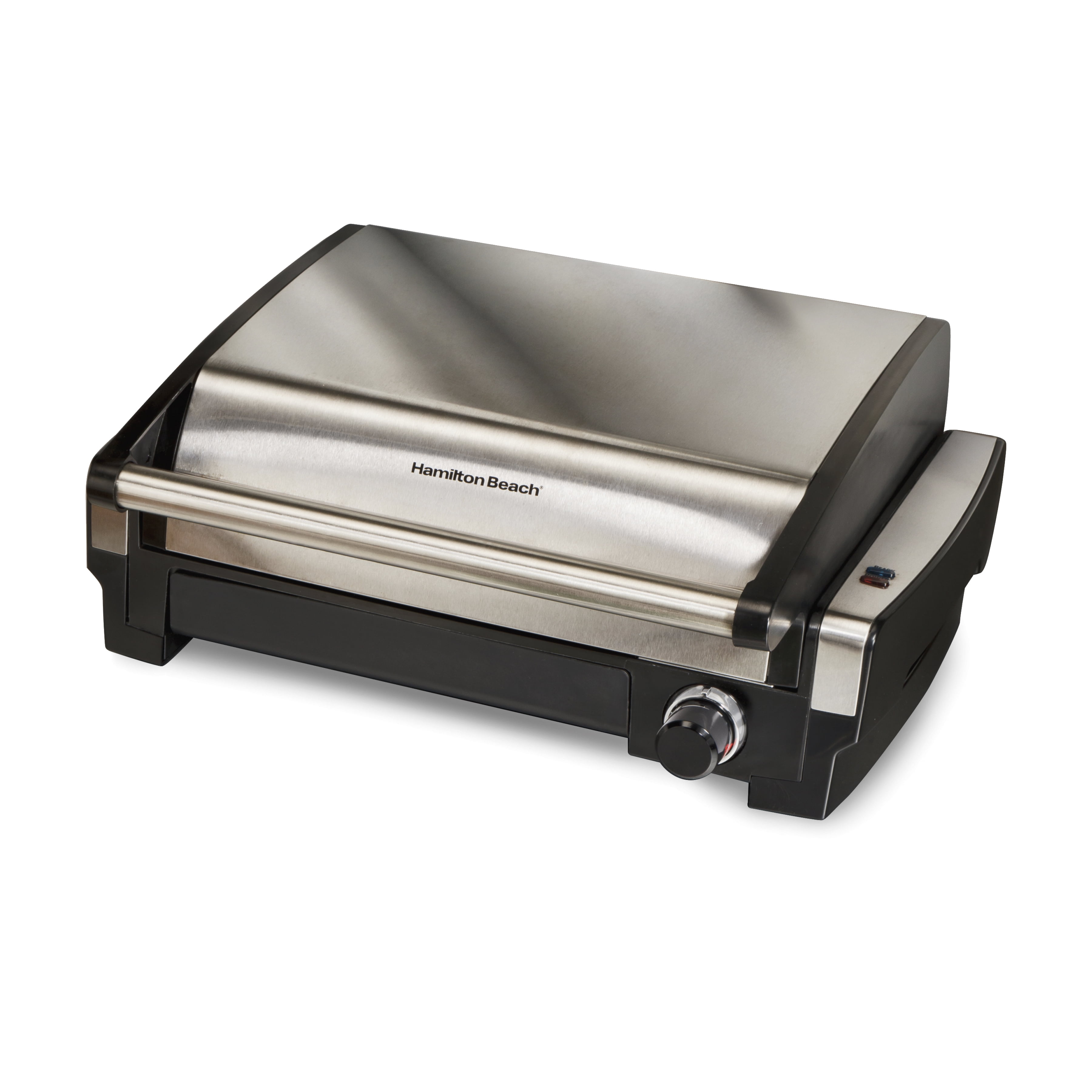 Hamilton Beach Indoor BBQ Searing Grill, 6-Serving, Nonstick Plate ...