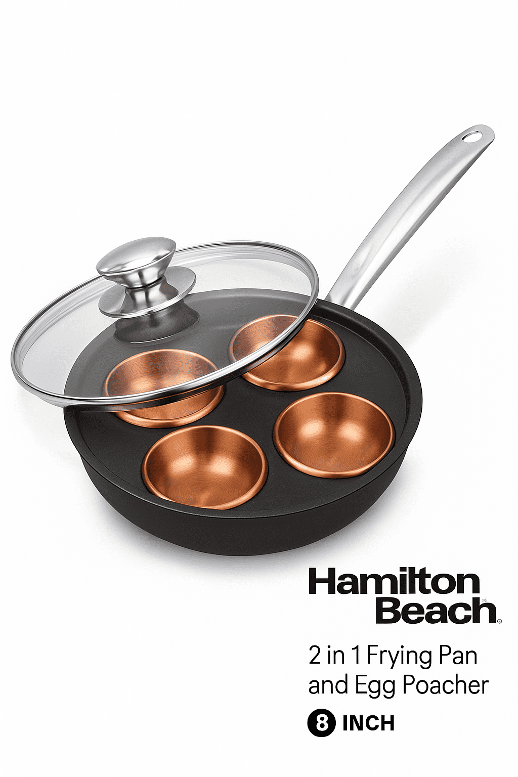 Hamilton Beach 2in1 Frying Pan and Egg Poacher 8 inches - Walmart.com