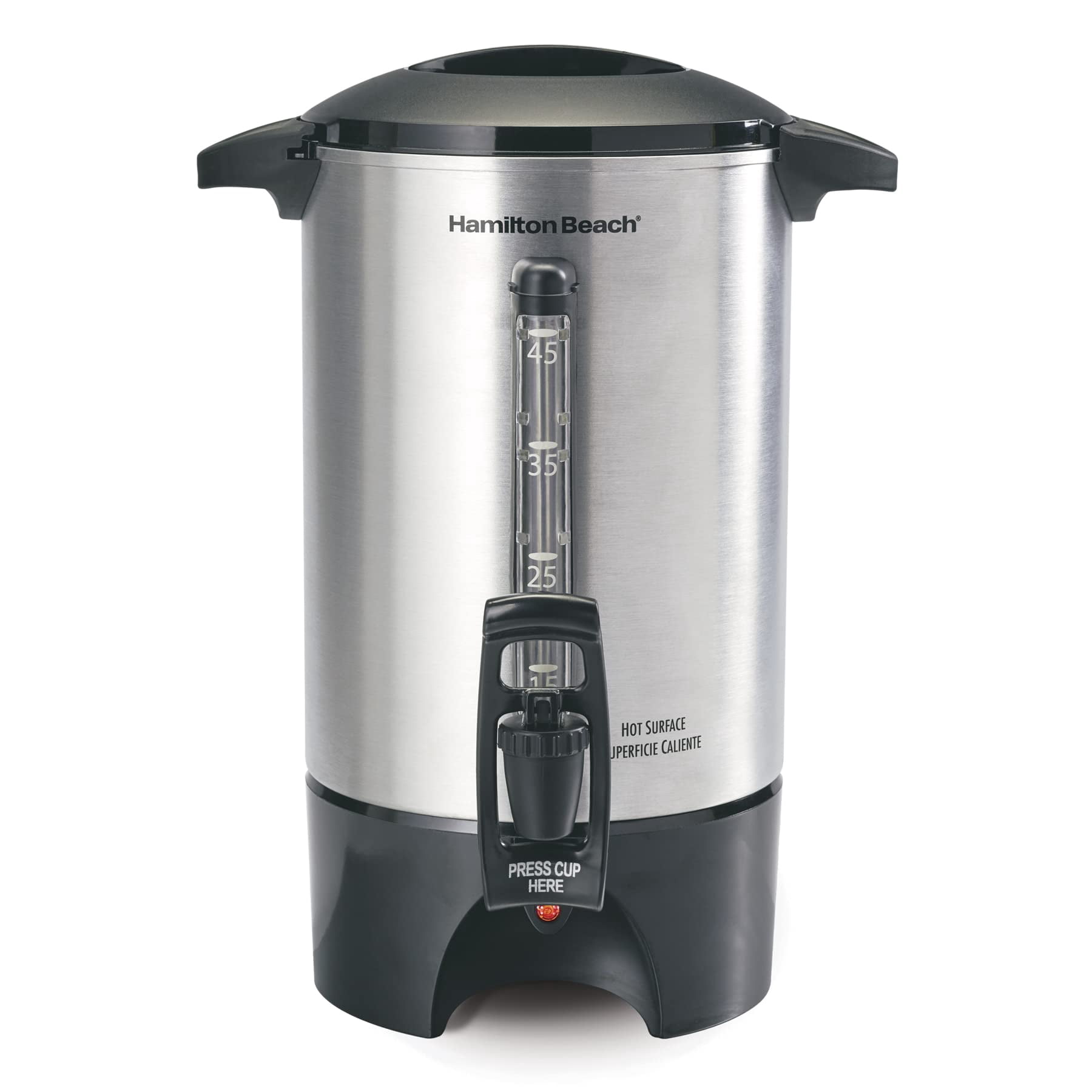 Hamilton Beach 45 Cup Coffee Urn and Hot Beverage Dispenser, Silver ...