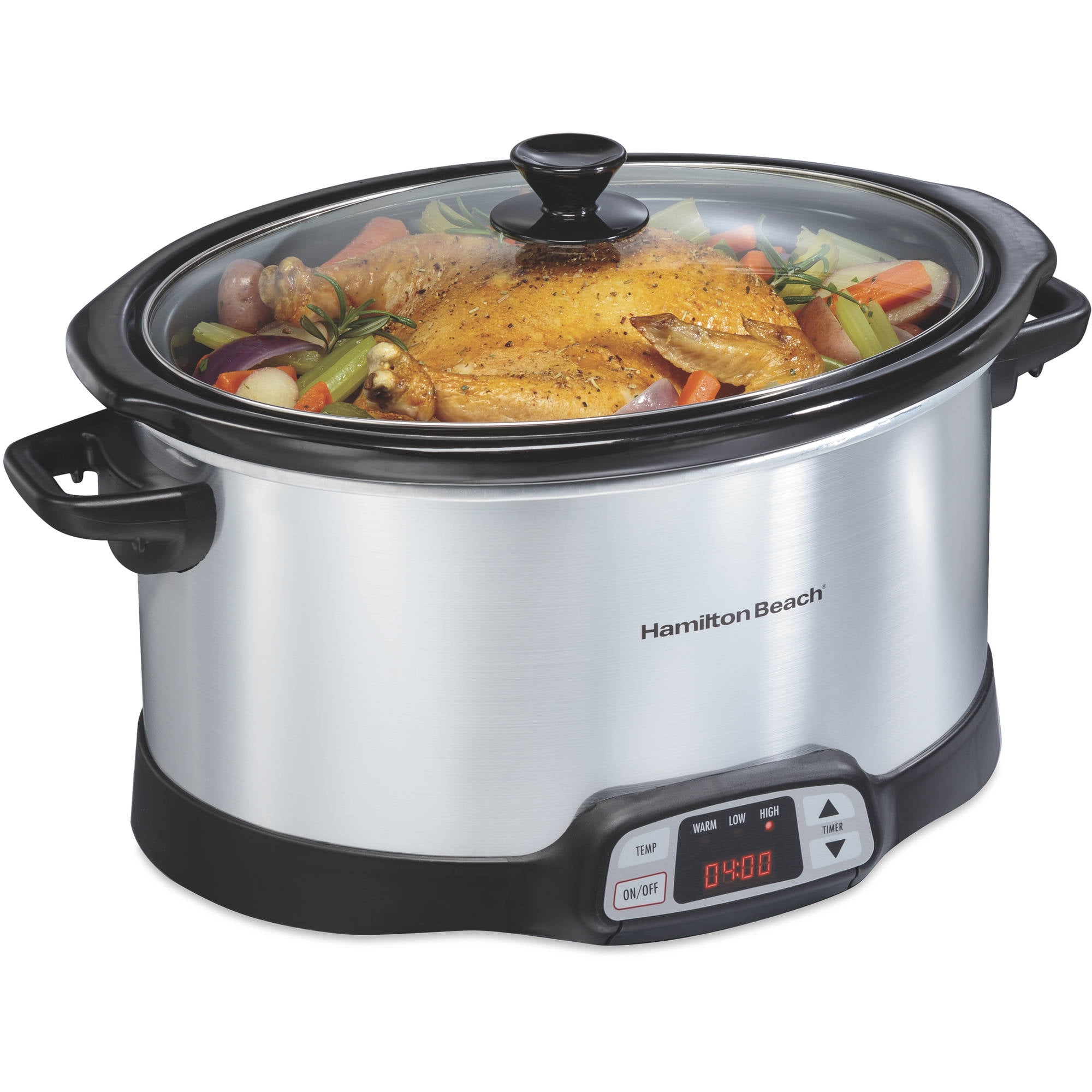 Hamilton Beach Large 8 Quart Flex Crock Pot Programmable Slow Cooker ...
