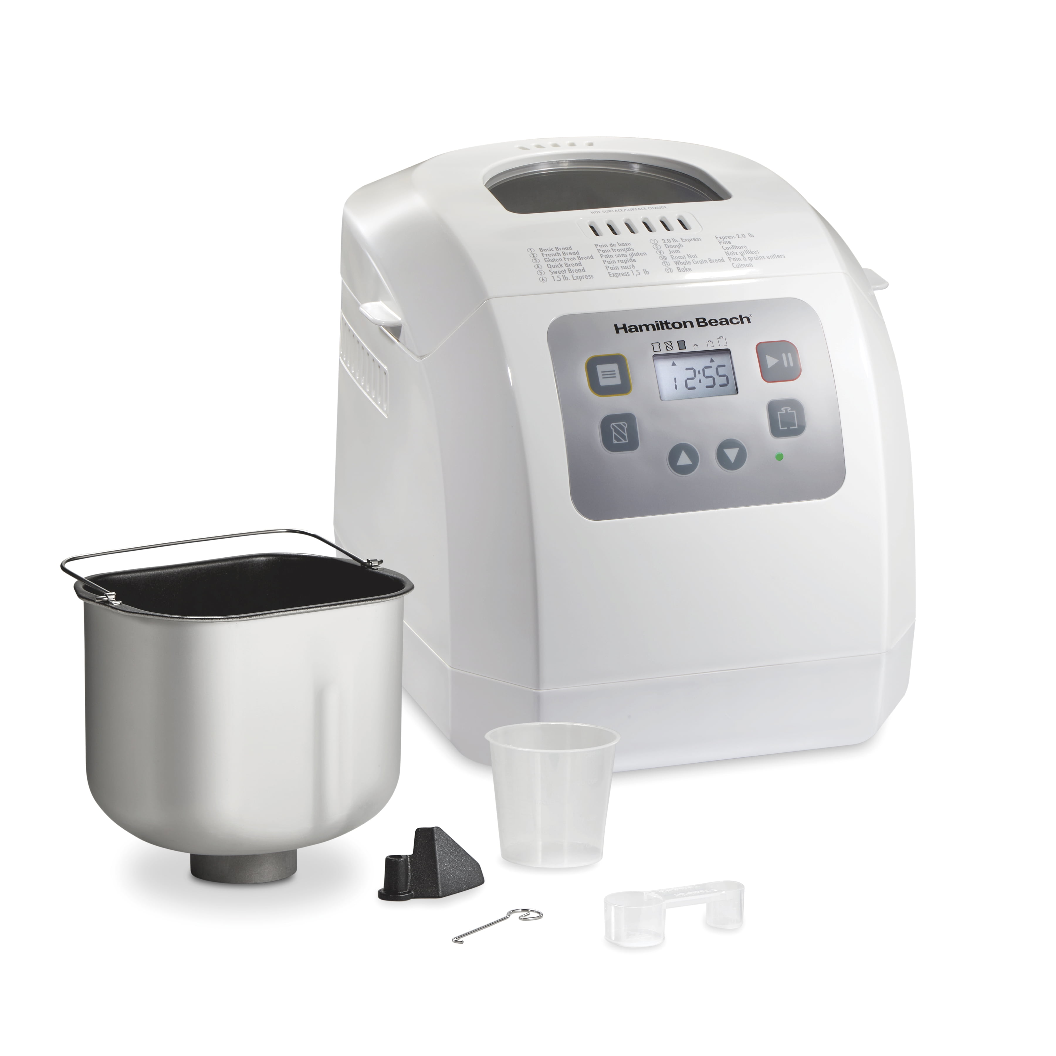 Hamilton Beach 2 lb Bread Maker Machine with 12 Settings Plus Gluten ...