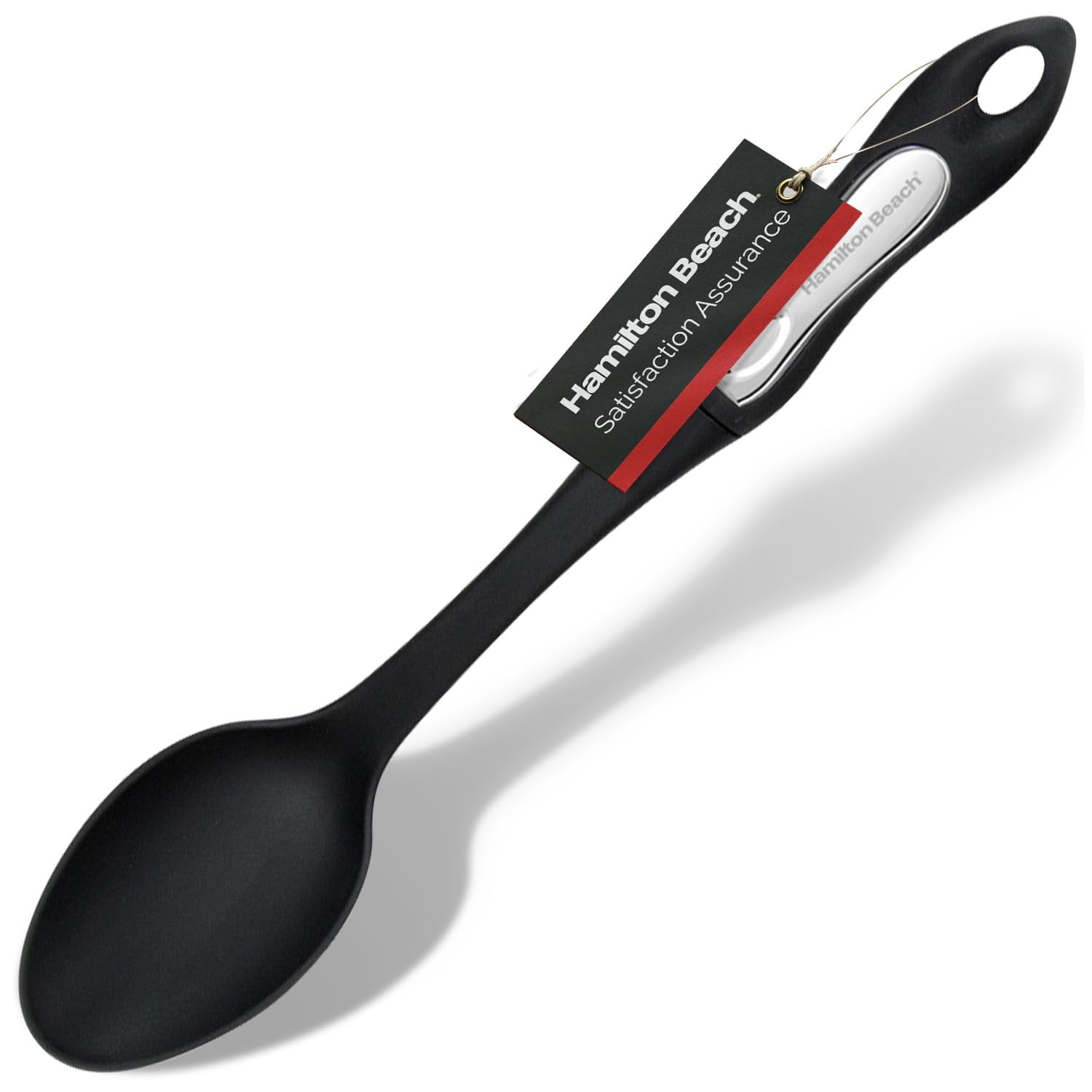 Hamilton Beach Cooking Solid Spoon Nylon, Non-Stick Cookware, Comfortable Soft & Durable Plastic ...
