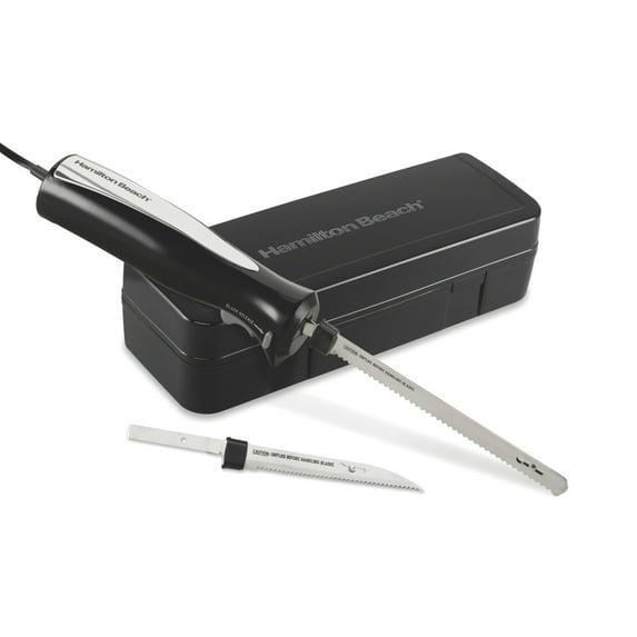 Hamilton Beach Electric Carving & Slicing Knife with Stainless Steel Blades, Compact Storage ...