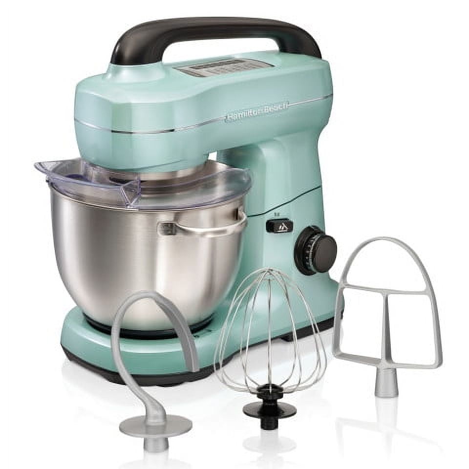 Hamilton Beach Stand Mixer, 300W, 7 Speeds, 4Qt Stainless Bowl, Aqua ...