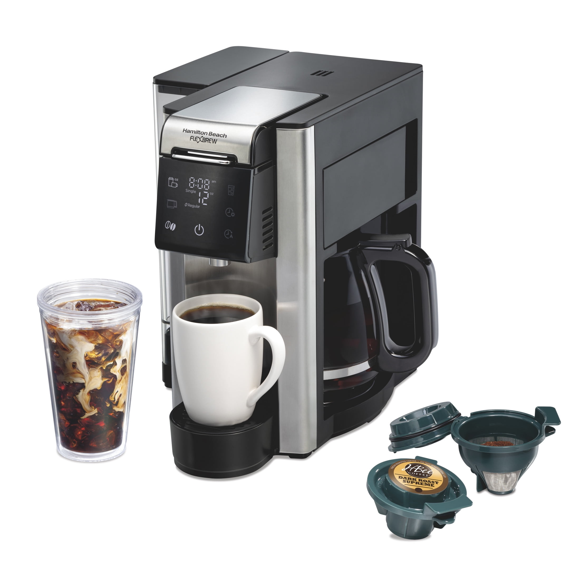 Hamilton Beach FlexBrew 5-in-1 Coffee Maker, Single Serve & Full Pot ...