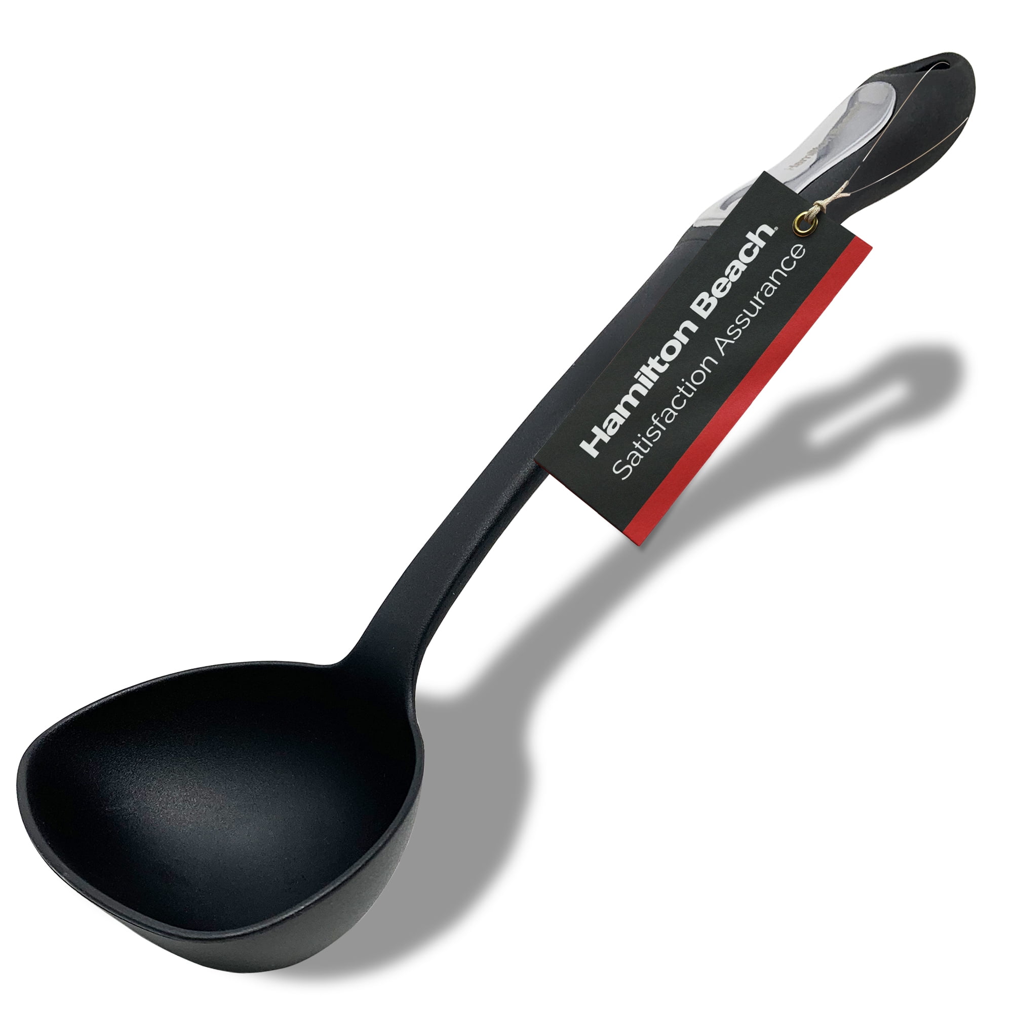 Hamilton Beach Plastic Ladle Spoon for Cooking | Non-Slip Solid Long ...
