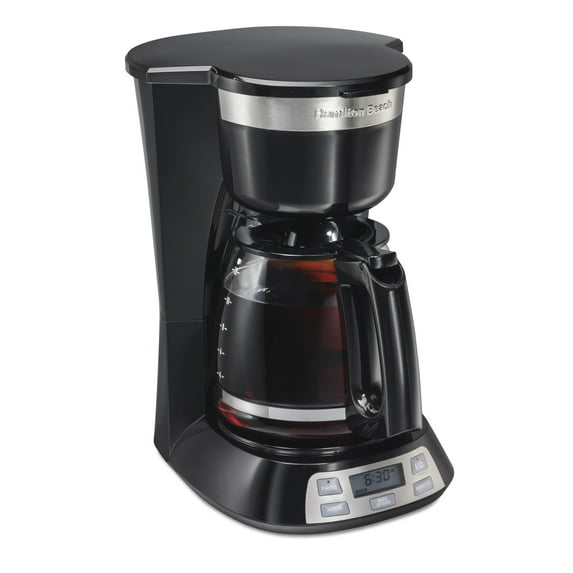Hamilton Beach 12-Cup Programmable Drip Coffee Maker Machine with Glass ...