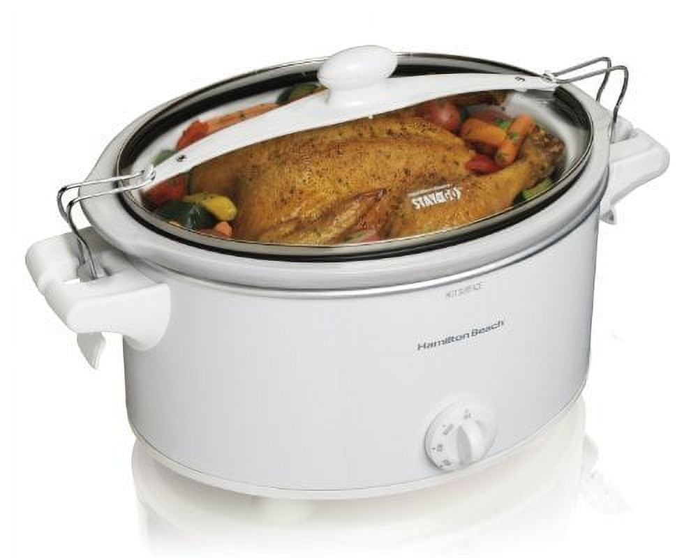 Hamilton Beach Stay or Go 6 Quart Slow Cooker, White - Walmart.com