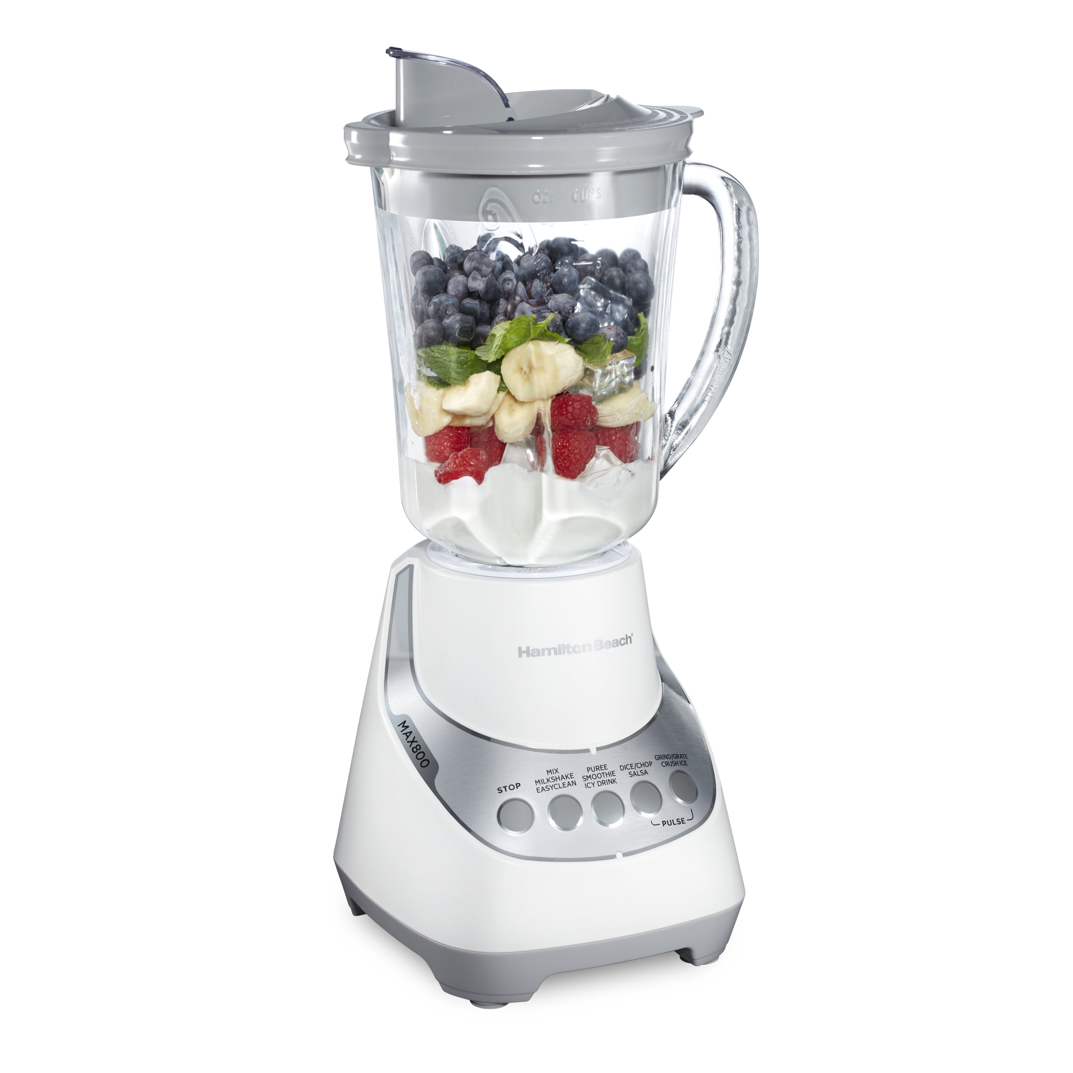 Hamilton Beach Quiet Glass Jar Blender, 48 oz. Jar, Stainless Steel ...