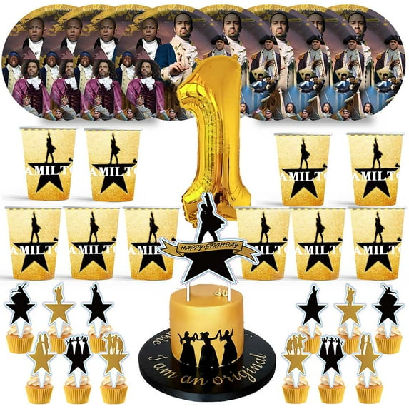 Hamilton Birthday 1st Cups Party Supplies Plates Fans Decorations Cake ...