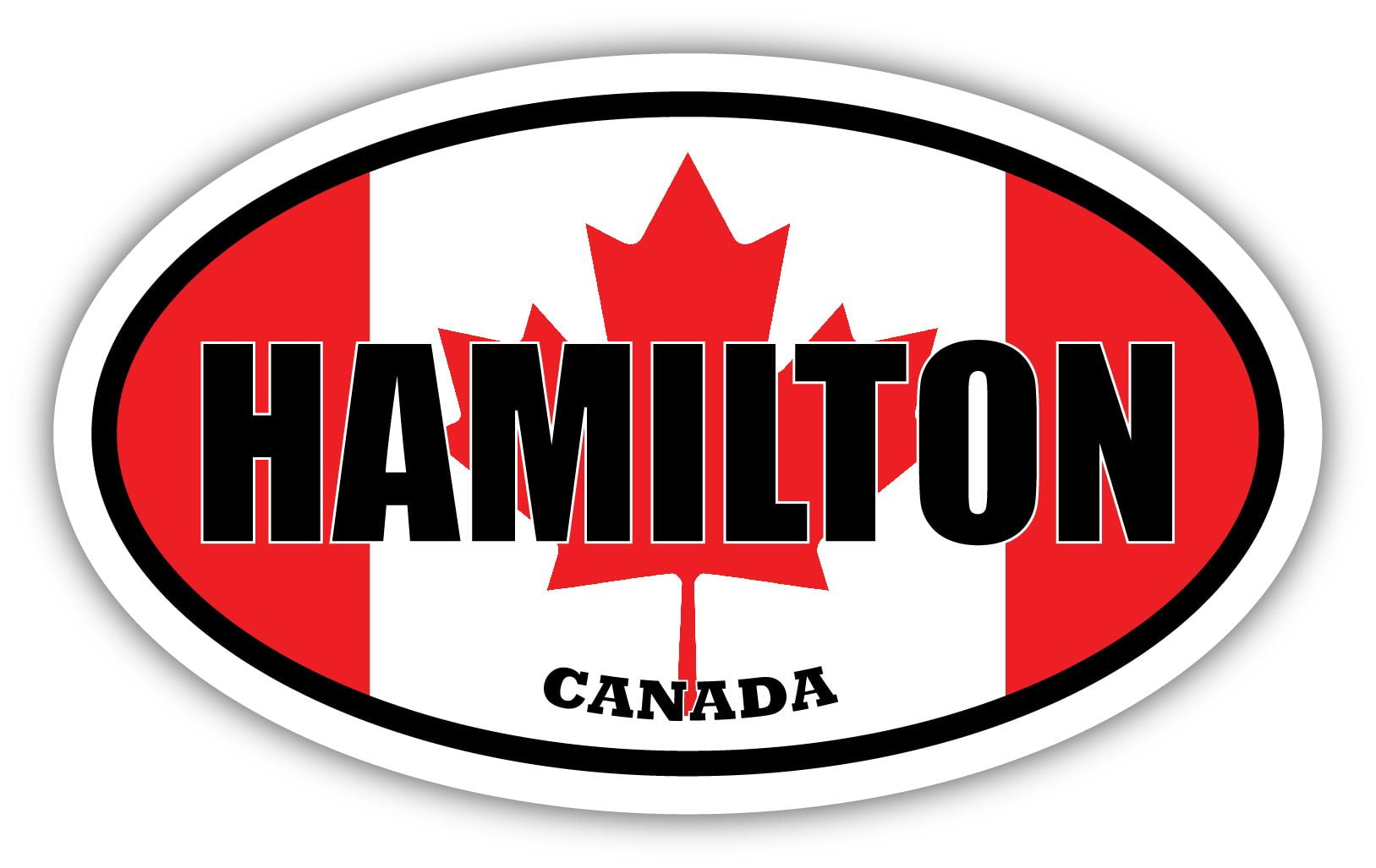 Hamilton Canada Flag Oval Decal Vinyl Bumper Sticker 3x5 inches ...