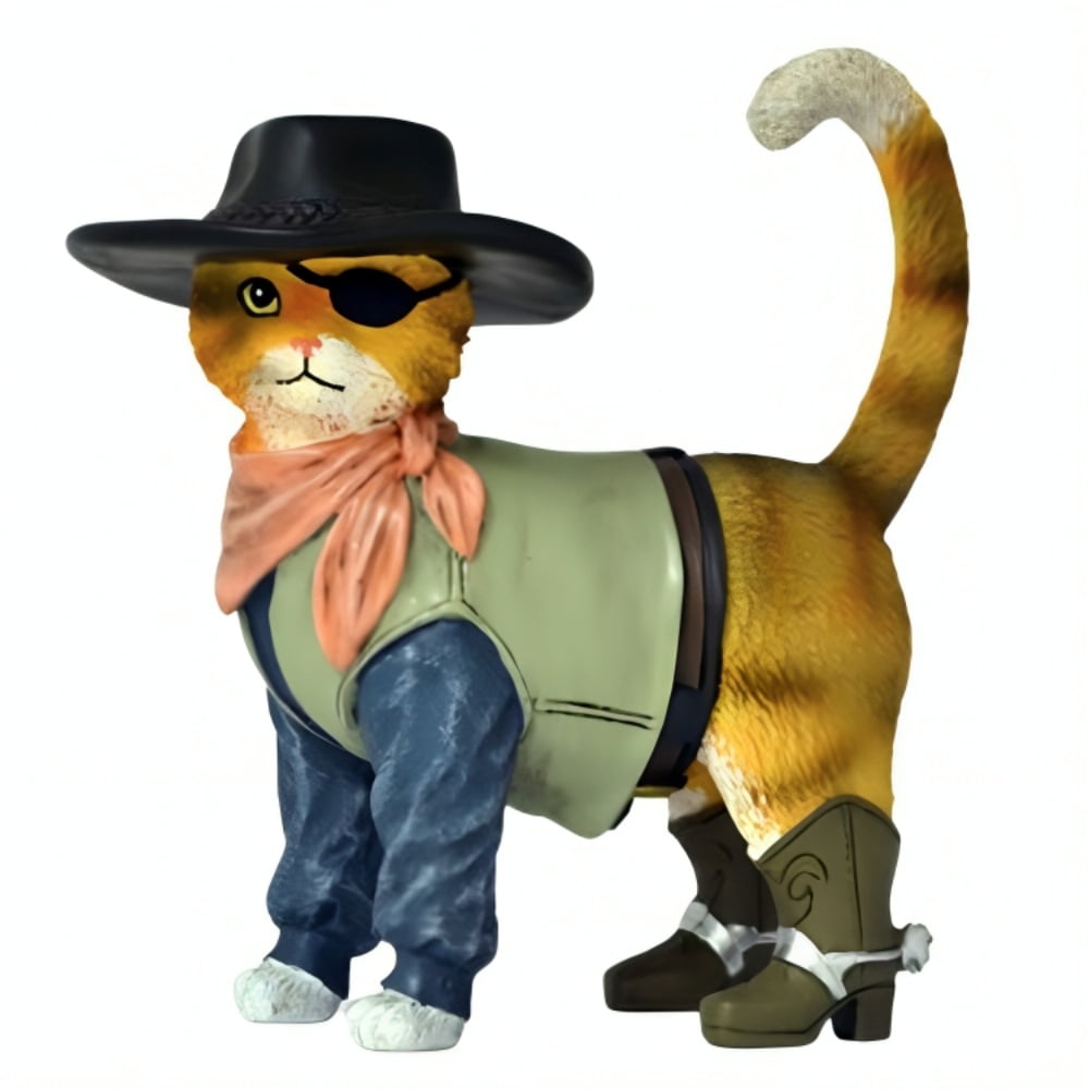 The Hamilton Collection Spurs 'N Fur Kitty Cowboys Figurine Collection Issue #7:Rusty Boots Cat ...