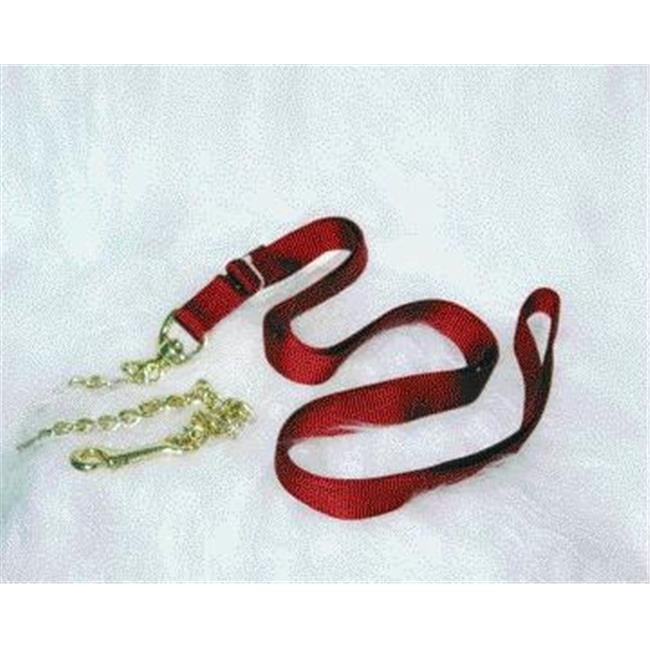 Hamilton Halter Company - Nylon Lead With Chain & Snap- Red 7 Feet ...