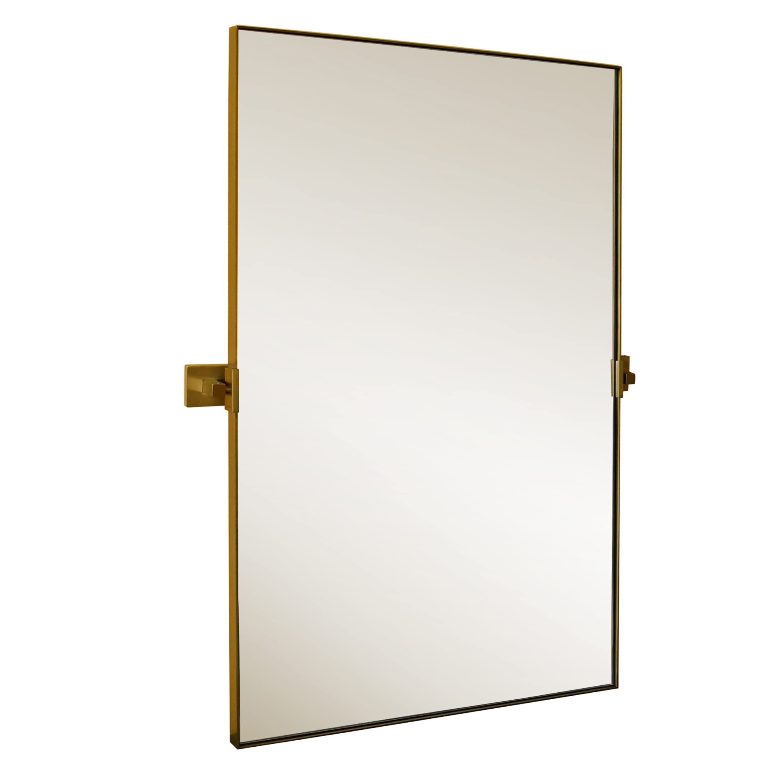 Hamilton Hills 16x24inch Gold Metal Framed Rectangular Pivot Mirror ...